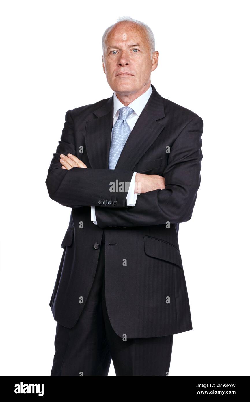 Portrait, business and man with crossed arms in studio with a luxury ...