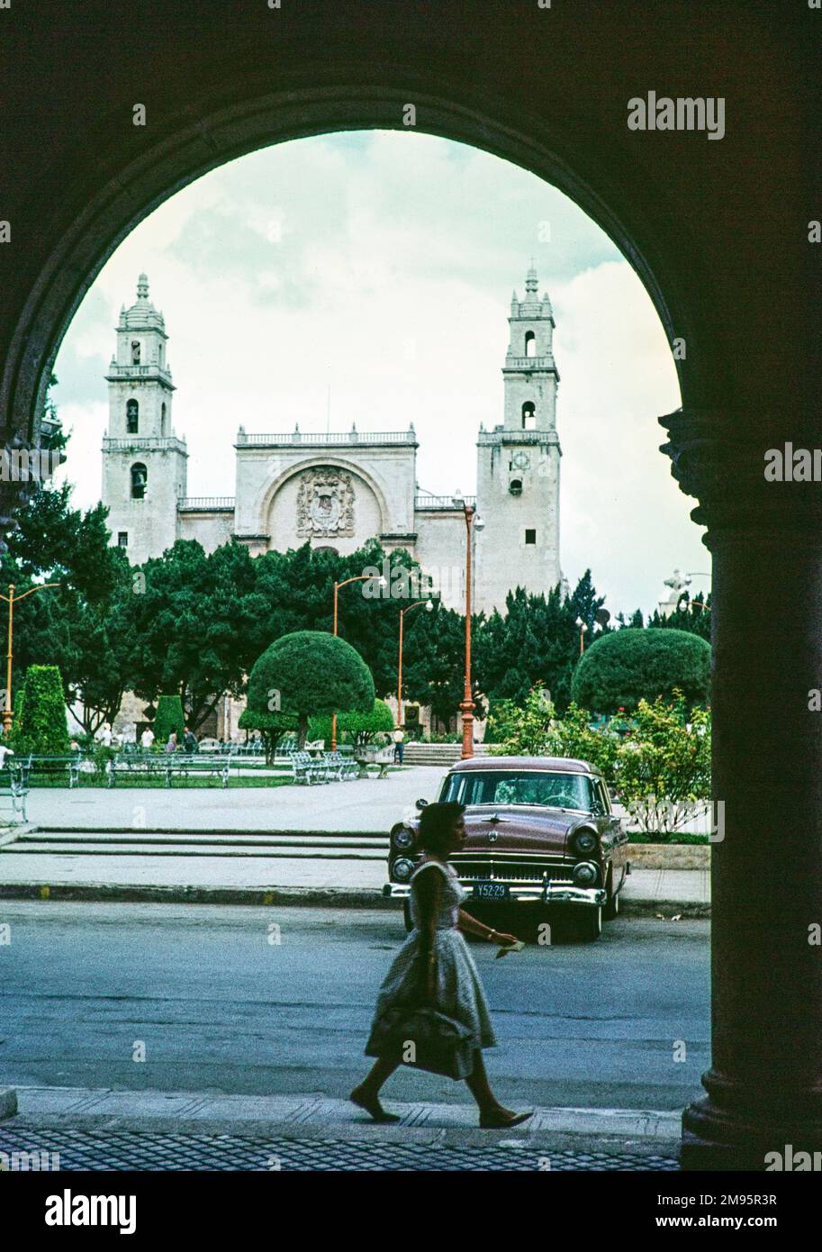 Cathedral built 1763, Merida, Mexico 1961 viewed from municipal ...