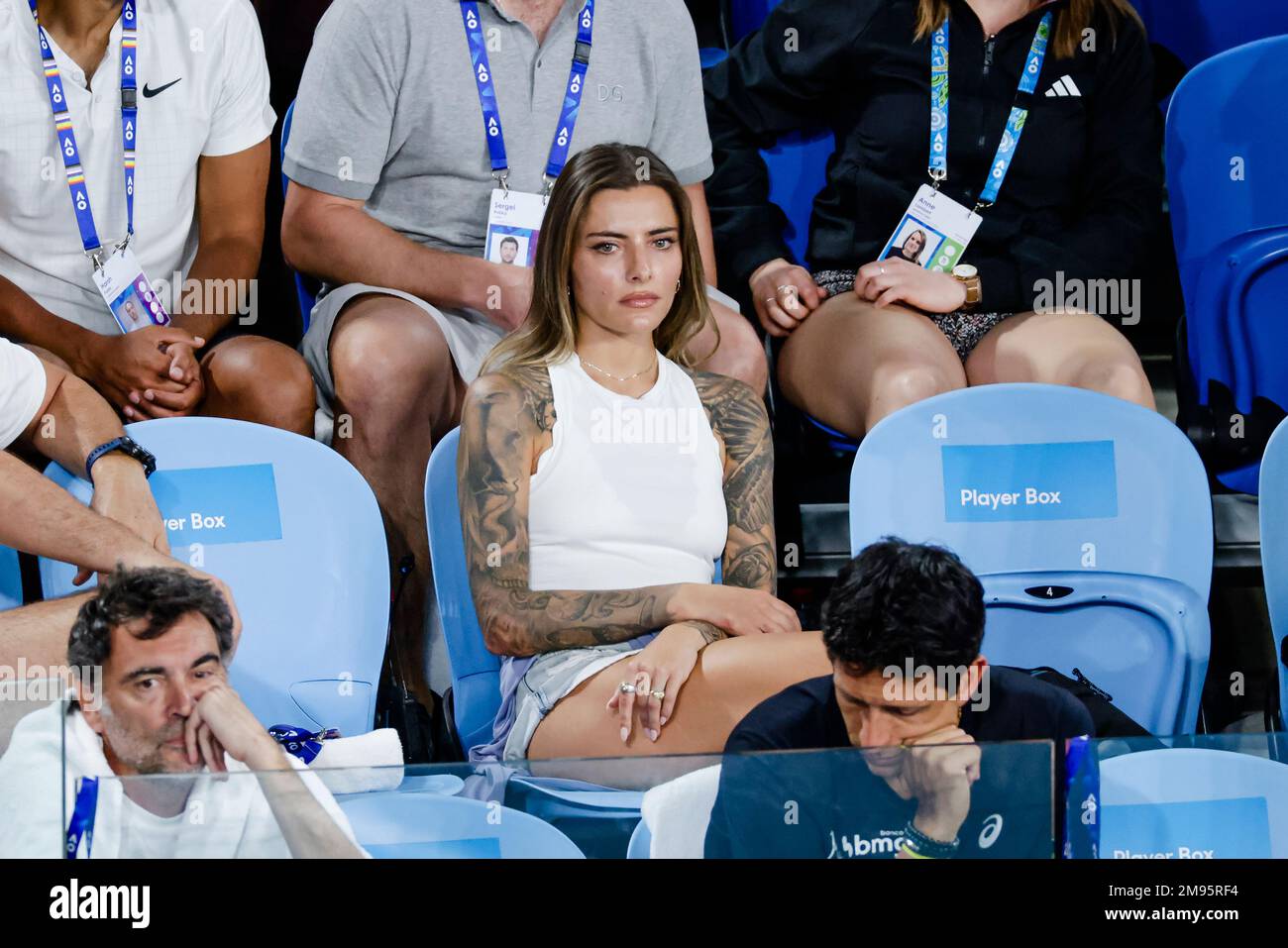 Melbourne, Australia, 17th Jan, 2023. Actor Sophia Thomalla, girlfriend of german tennis player ...