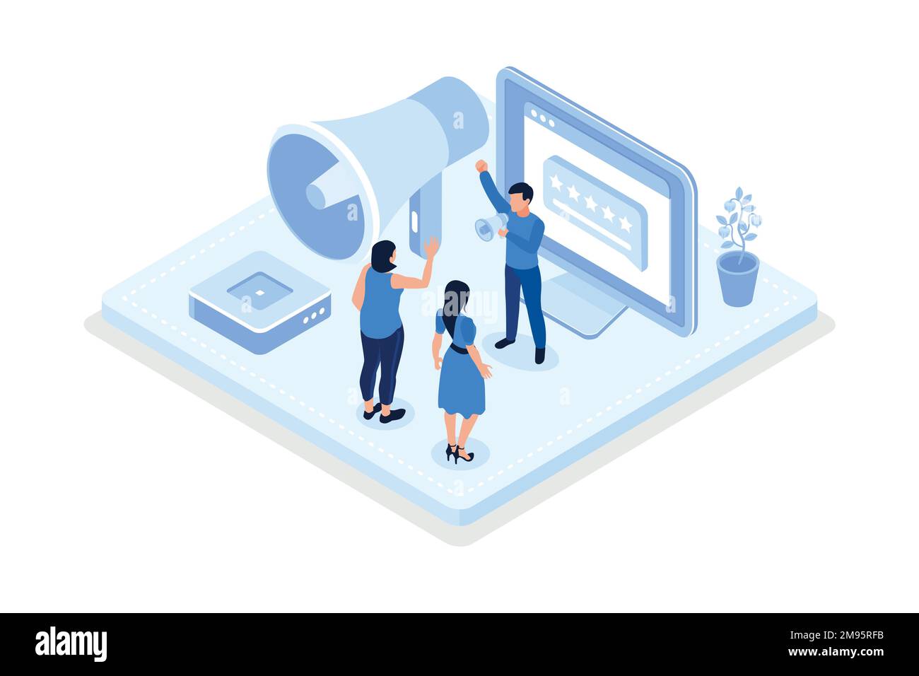 Characters integrating with audience on social media platform and using ...