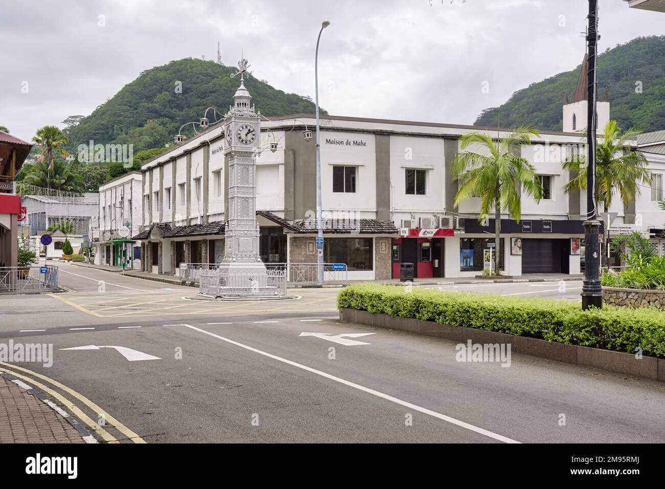 Mahe Seychelles, Victoria town centre, the clock tower was placed by ...