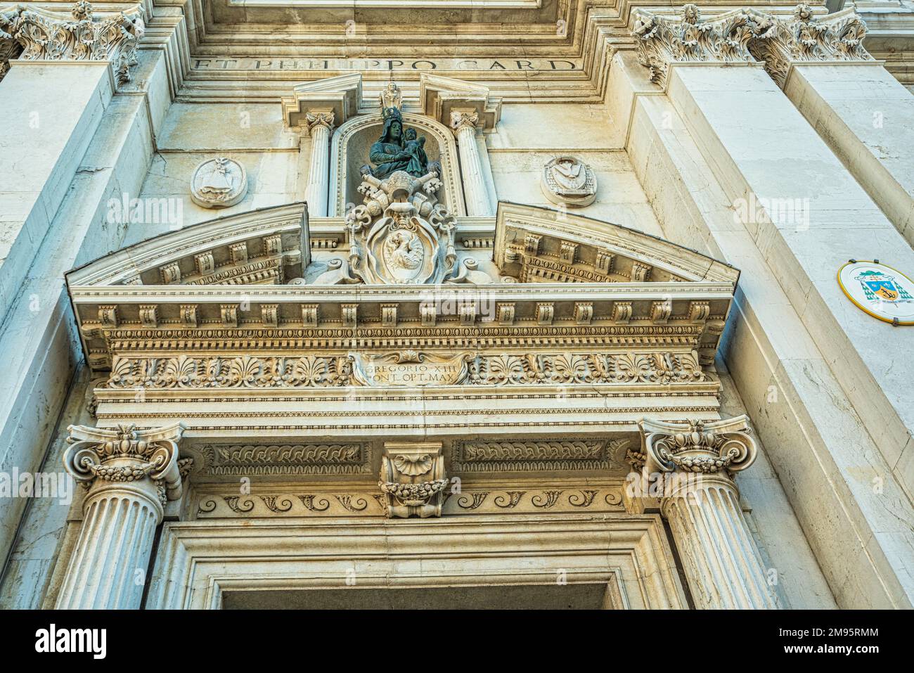 The tympanum of the entrance portal to the Sanctuary of the Holy House ...