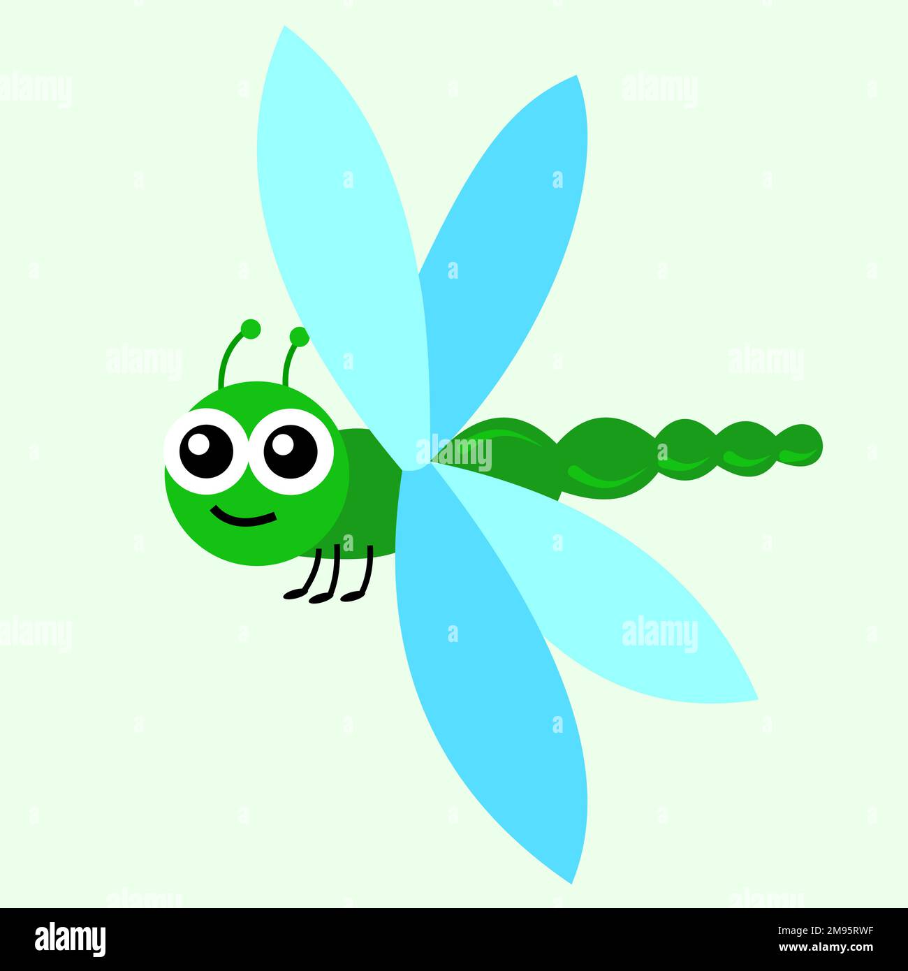A vector of a cute dragonfly isolated on a white background Stock ...