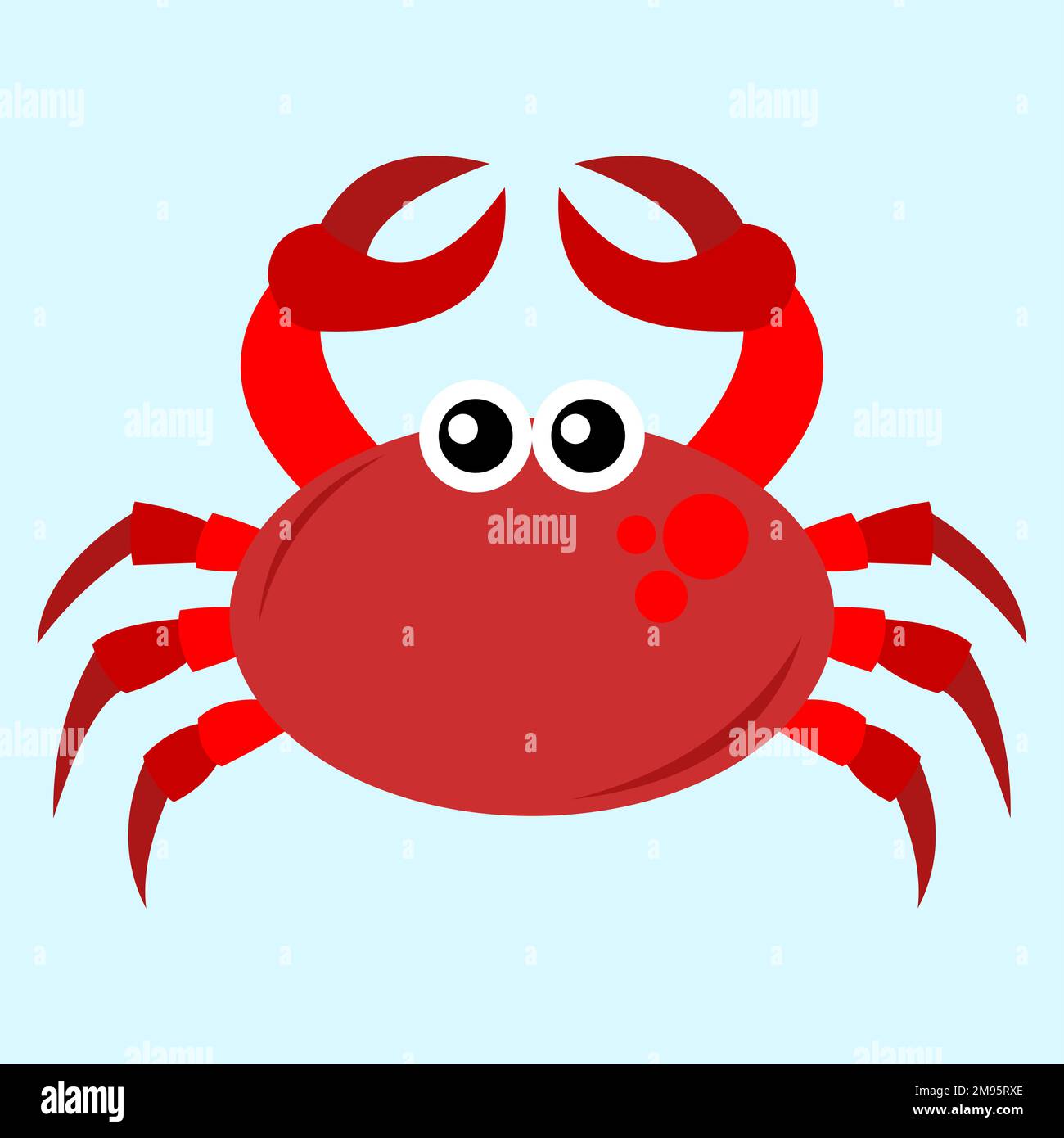 A vector of a cute crab isolated on a blue background Stock Vector ...