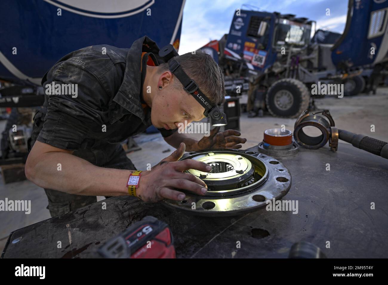 Iveco service during the Stage 13 of the Dakar 2023 between Shaybah and ...