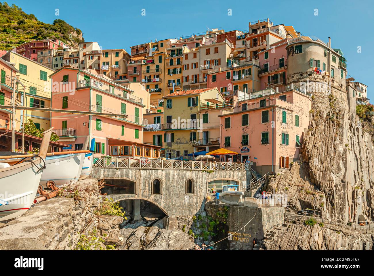 Coastal village Manarola at the Cinque Terre National Park, Liguria ...