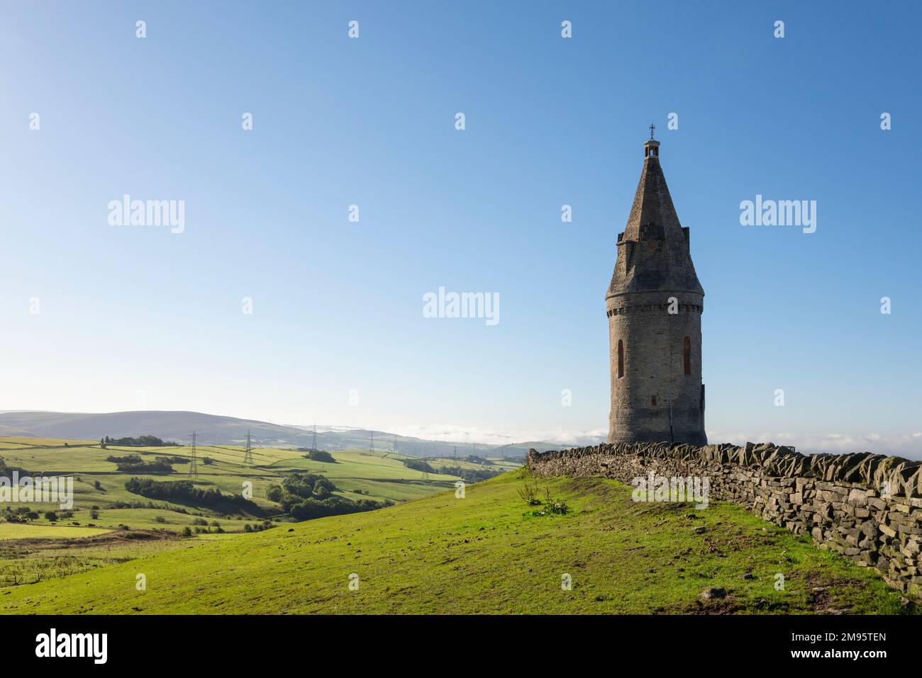 Hartshead Pike tower near Mossley, Tameside, Greater Manchester ...