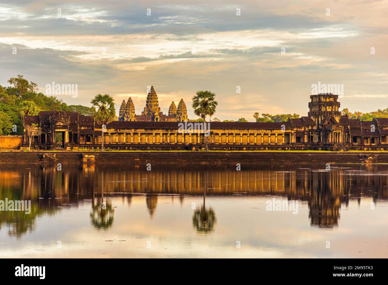 The ancient Khmer temple of Angkor Wat at sunset Stock Photo - Alamy