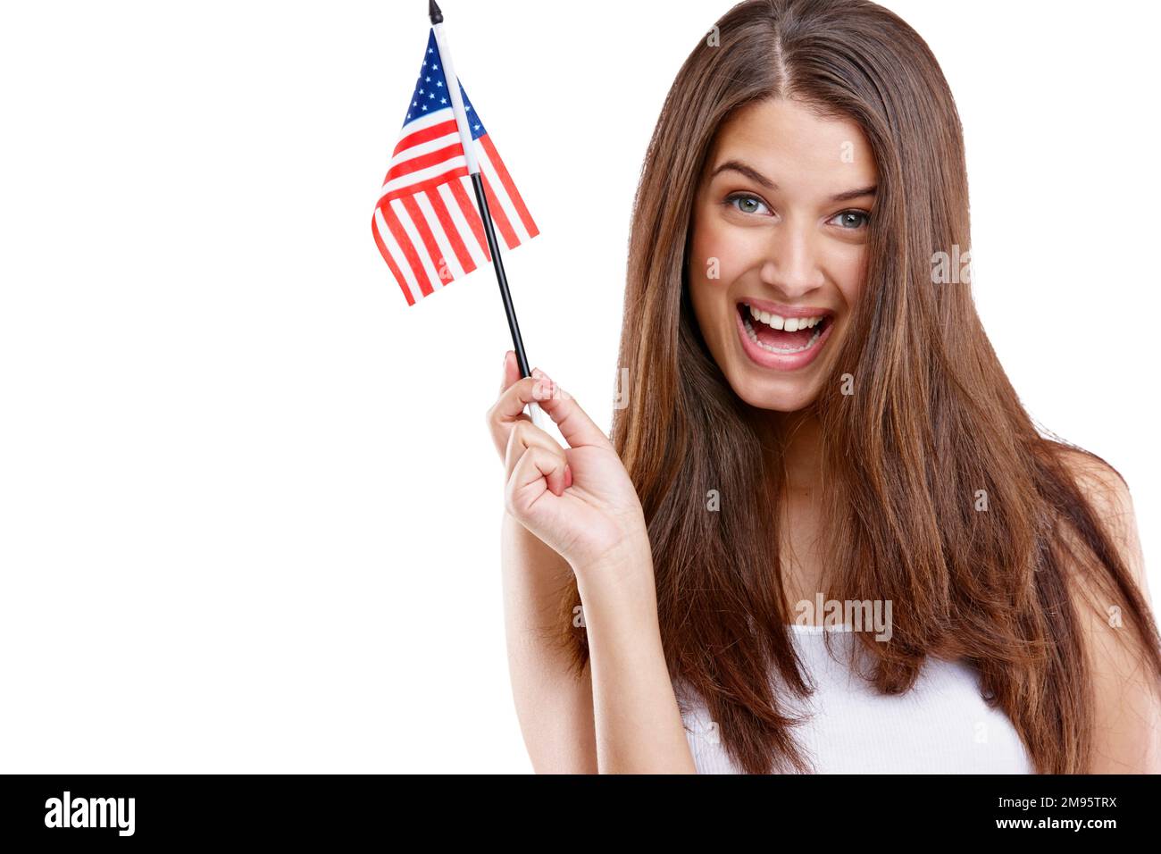 Portrait woman flag hi-res stock photography and images - Alamy