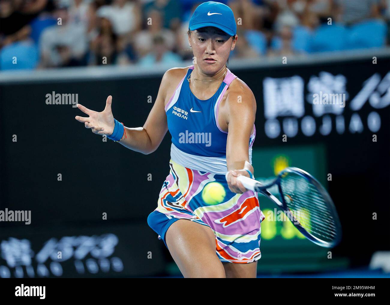 Melbourne, Australia. 17th. Jan., 2023. Chinese tennis player Xiyu Wang ...