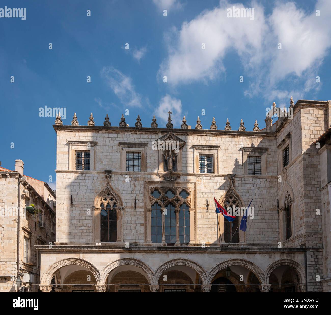 Ancient Sponza Palace Facade in the Old City of Dubrovnik, Croatia ...