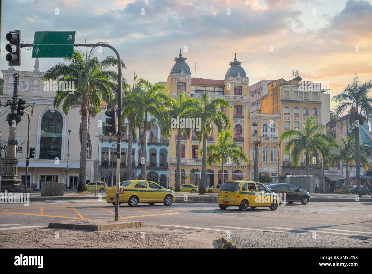 streets of the old historical center of the city of Rio de Janeiro ...
