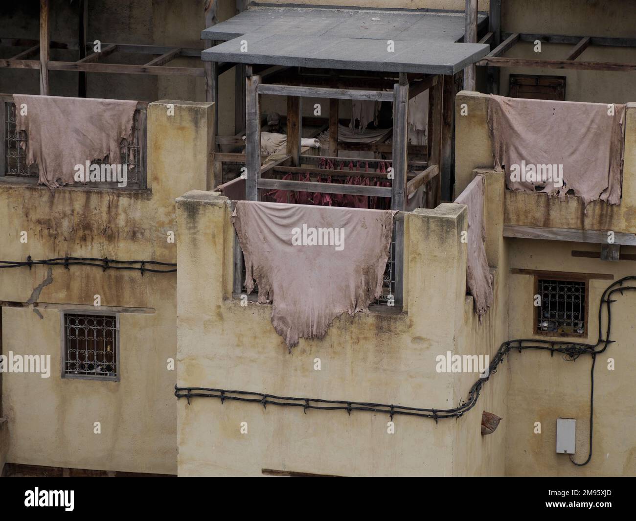 Fes, Morocco, Tannery aerial view Africa Old tanks of the Fez's ...