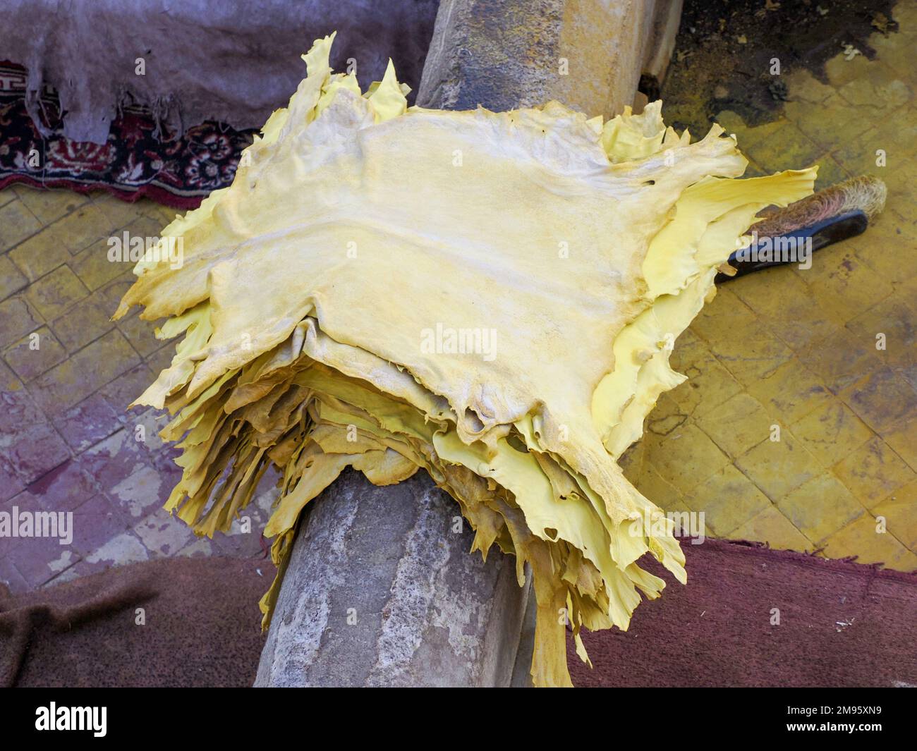 Fes, Morocco, Tannery aerial view Africa Old tanks of the Fez's ...