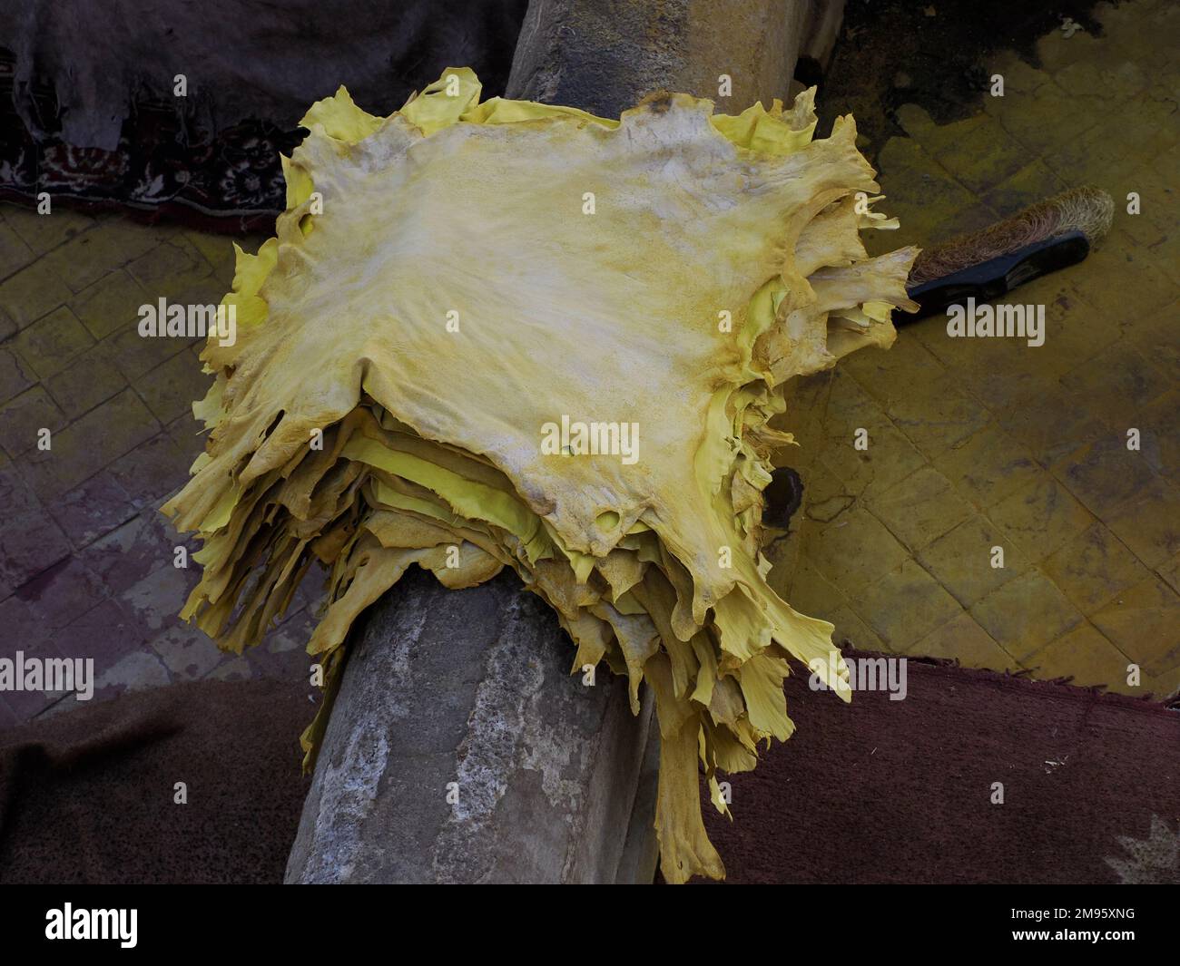 Fes, Morocco, Tannery aerial view Africa Old tanks of the Fez's ...