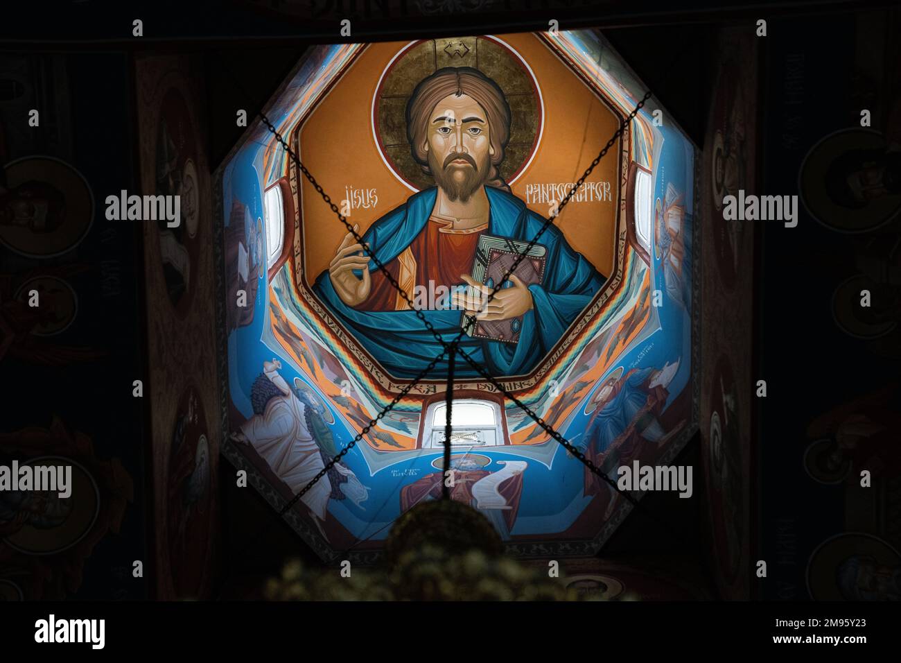 The painting of Jesus Christ in a church Stock Photo - Alamy