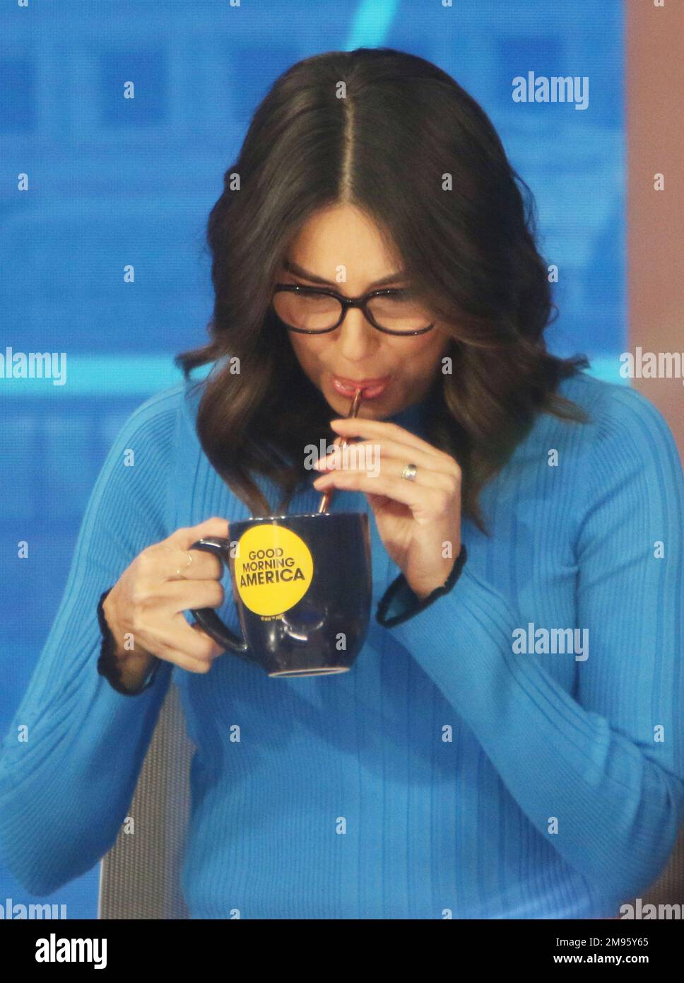 New York, NY, USA. 16th Jan, 2023. Cecilia Vega seen on the set of Good ...