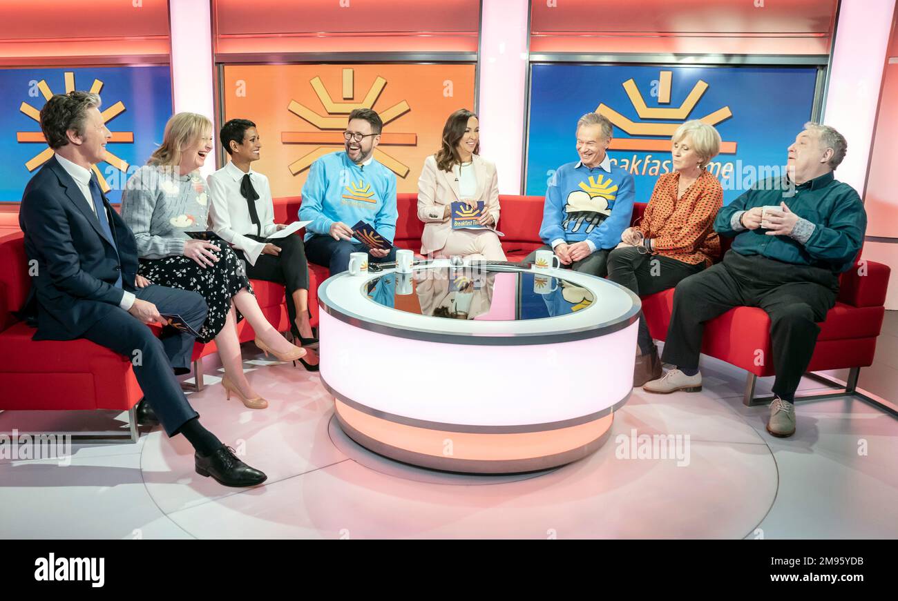 (left to right) Charlie Stayt, Carol Kirkwood, Naga Munchetty, Jon Kay ...