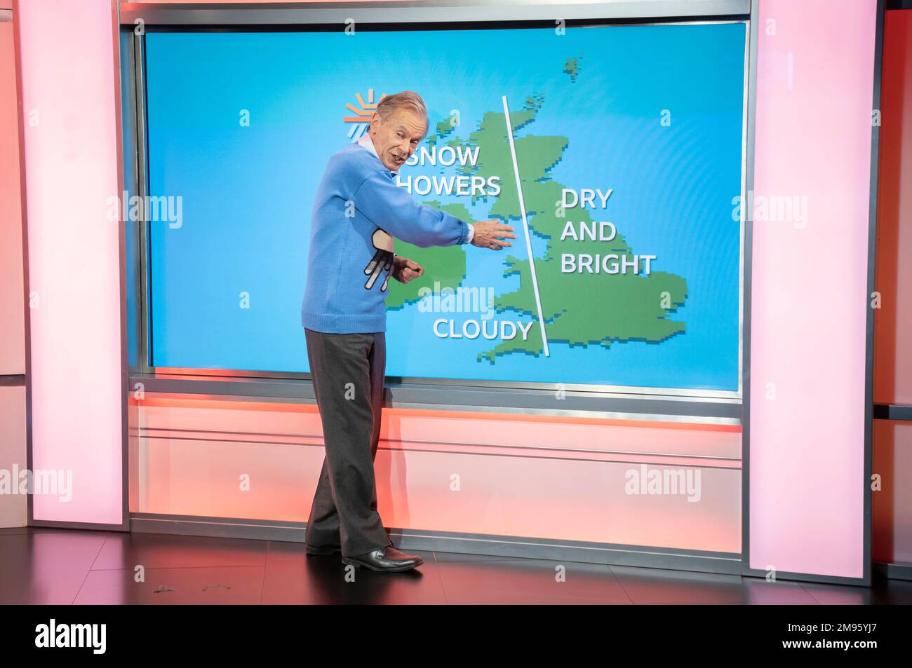 Former weather presenter Francis Wilson in the studio as BBC Breakfast ...