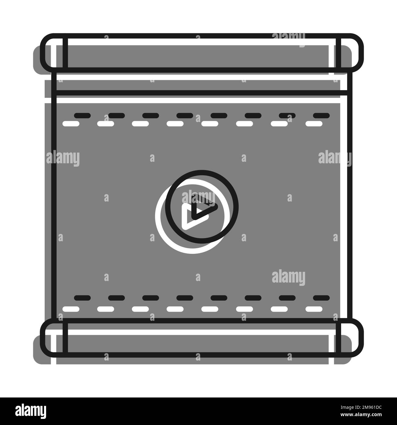 Linear icon. Screen for projecting film and image onto wall. Projector ...