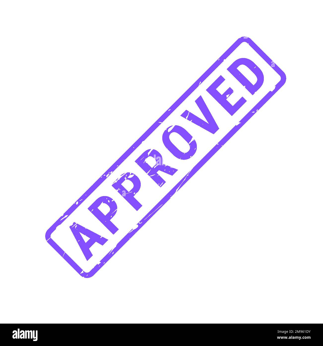 Approved blue grunge square rubber seal stamp. Flat vector illustration ...