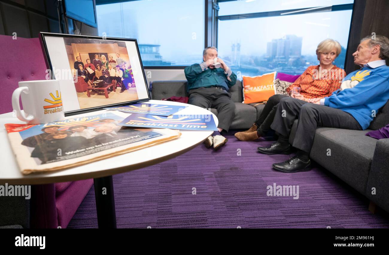 (left to right) Astrologer Russell Grant, former presenter Debbie Rix ...
