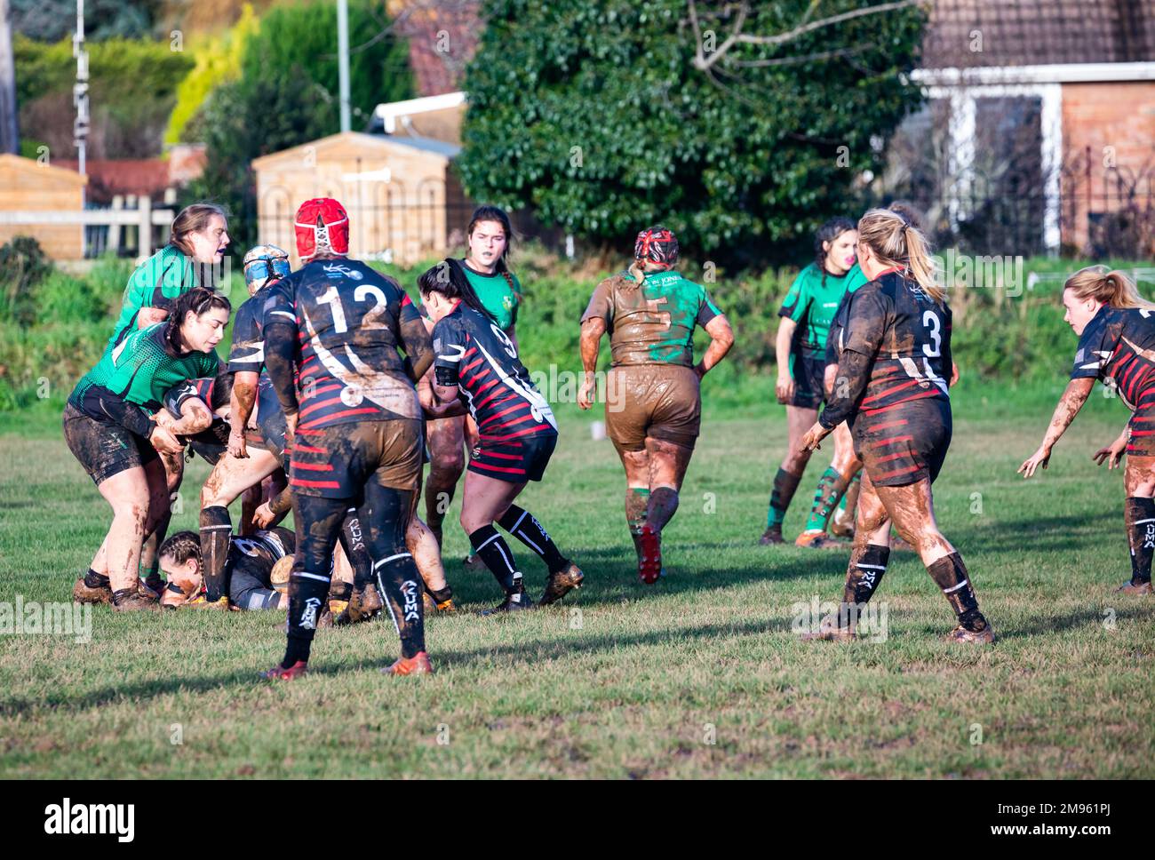 Camborne RFC playing Withycombe RFC on a very muddy pitch in January ...