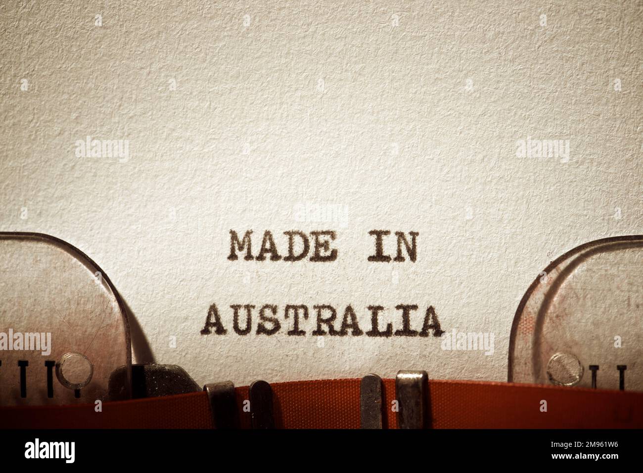The sentence, made in Australia, written with a typewriter Stock Photo ...