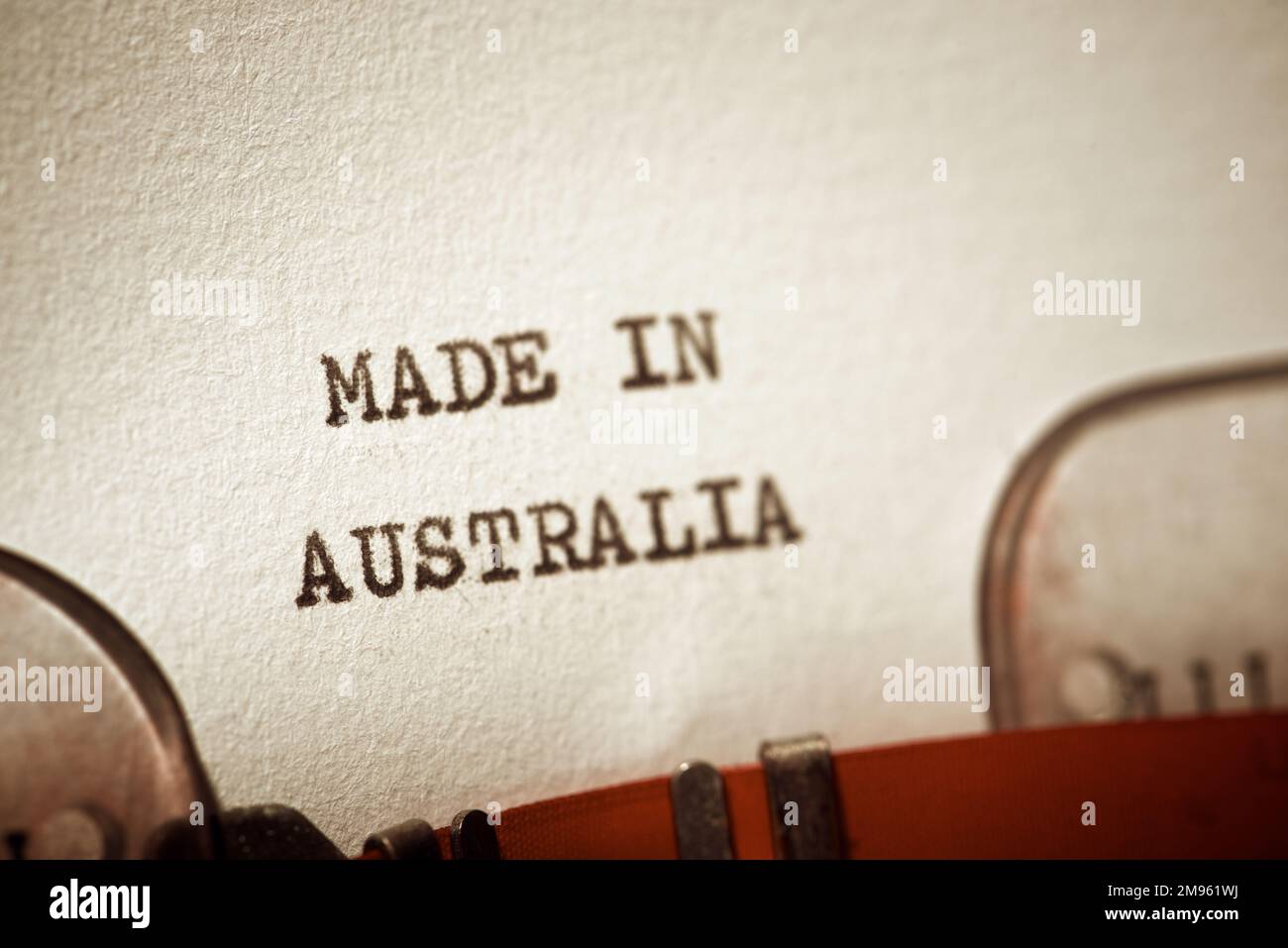 The sentence, made in Australia, written with a typewriter Stock Photo ...