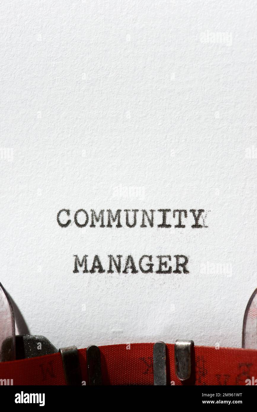 Community manager phrase written with a typewriter Stock Photo - Alamy