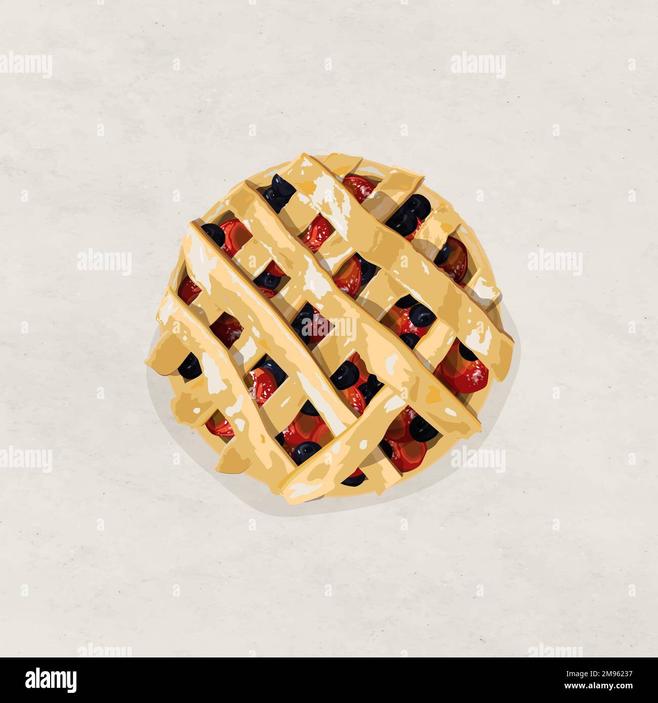 Homemade mixed berry pie design element vector Stock Vector Image & Art ...