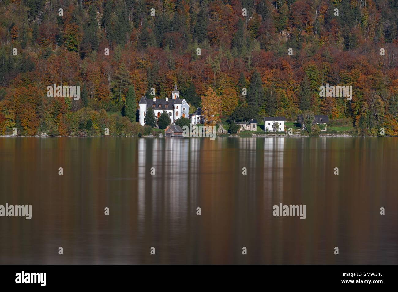 View of the Grub's castle ,a private medieval castle at Hallstatt ...