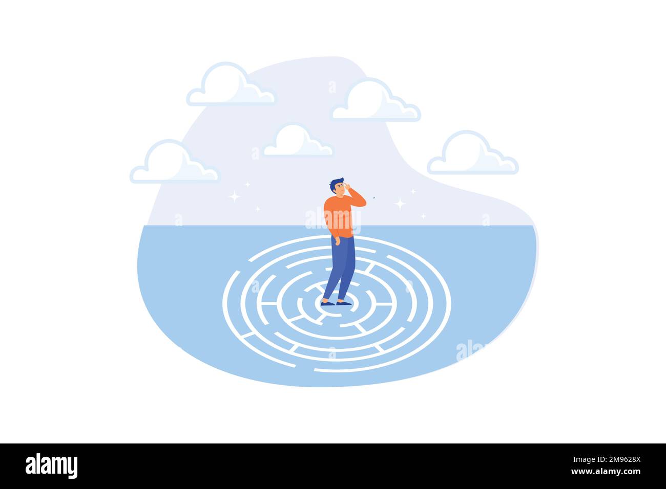 Business trouble, difficulty or challenge, solving hard or complex ...