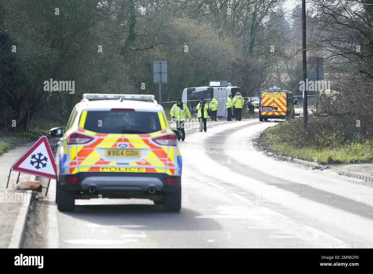 Police at the scene on the A39 Quantock Road in Bridgwater after a ...