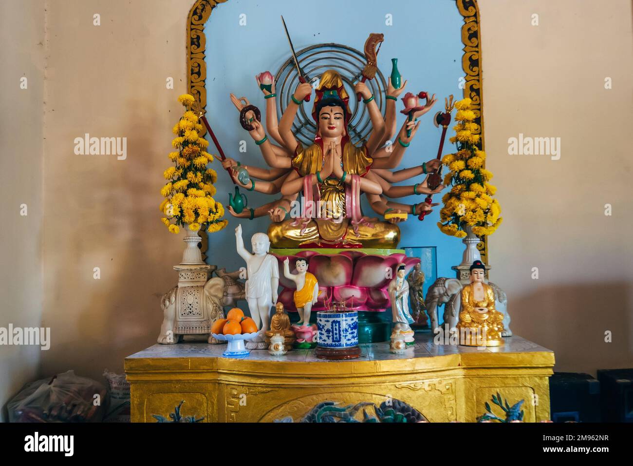 DA LAT, VIETNAM - MARCH 9, 2017: The interior of the Temple of the ...
