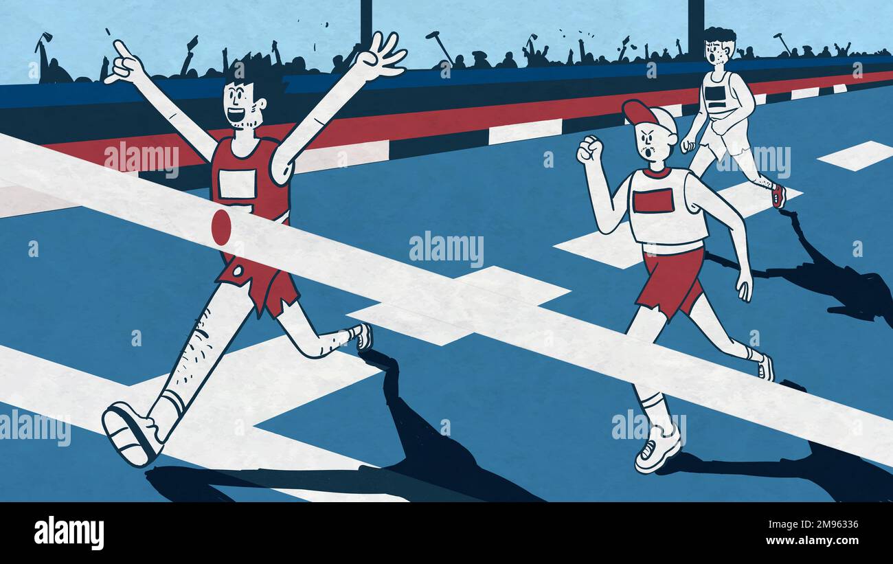Runner winning marathon vector Stock Vector Image & Art - Alamy