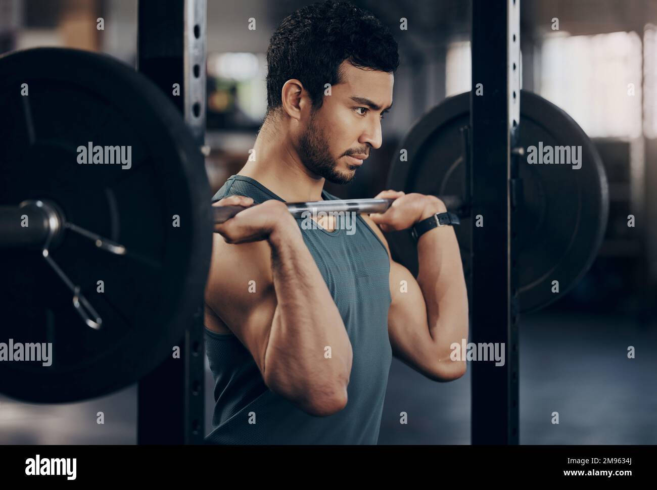 Mind over muscle - believe it before you do it. a muscular young man ...