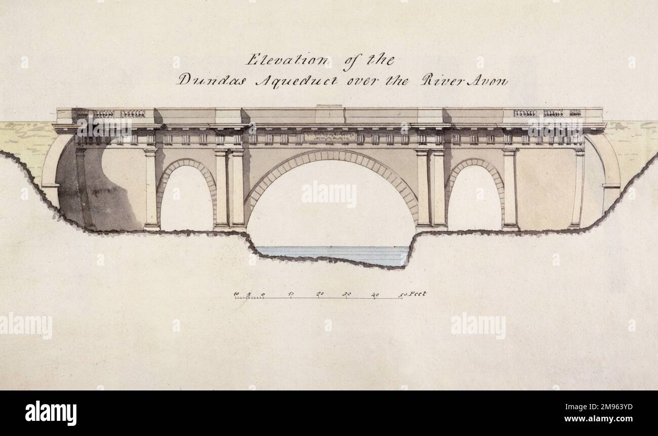 Rennie's design for the Dundas Aqueduct carrying the canal over the ...