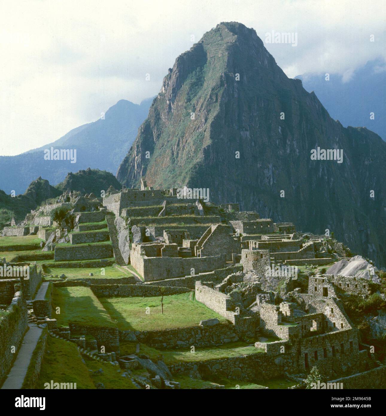 View of MACHU PICCHU, the ancient inca city built in the 15th century ...