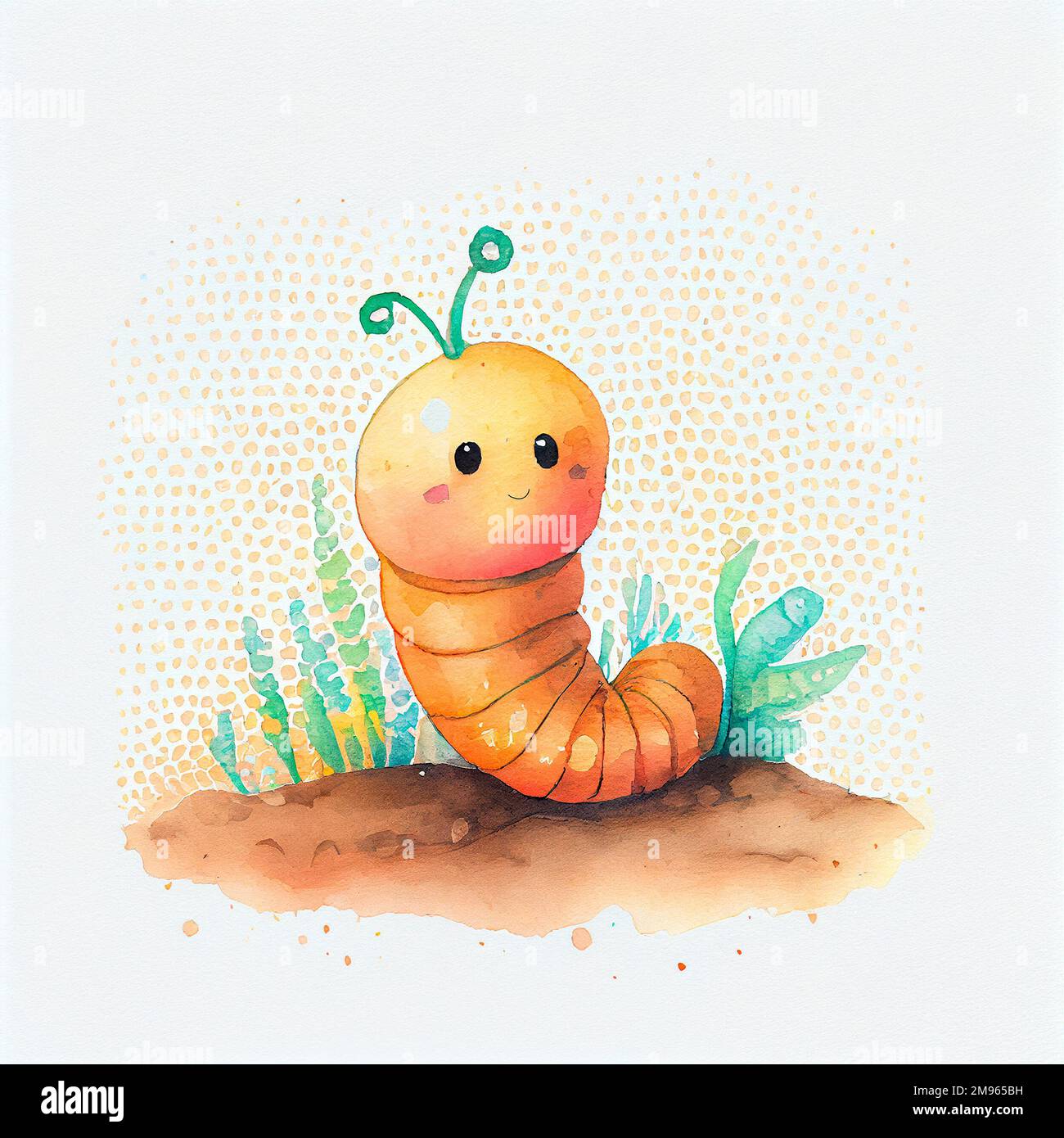 Watercolor worm hi-res stock photography and images - Alamy