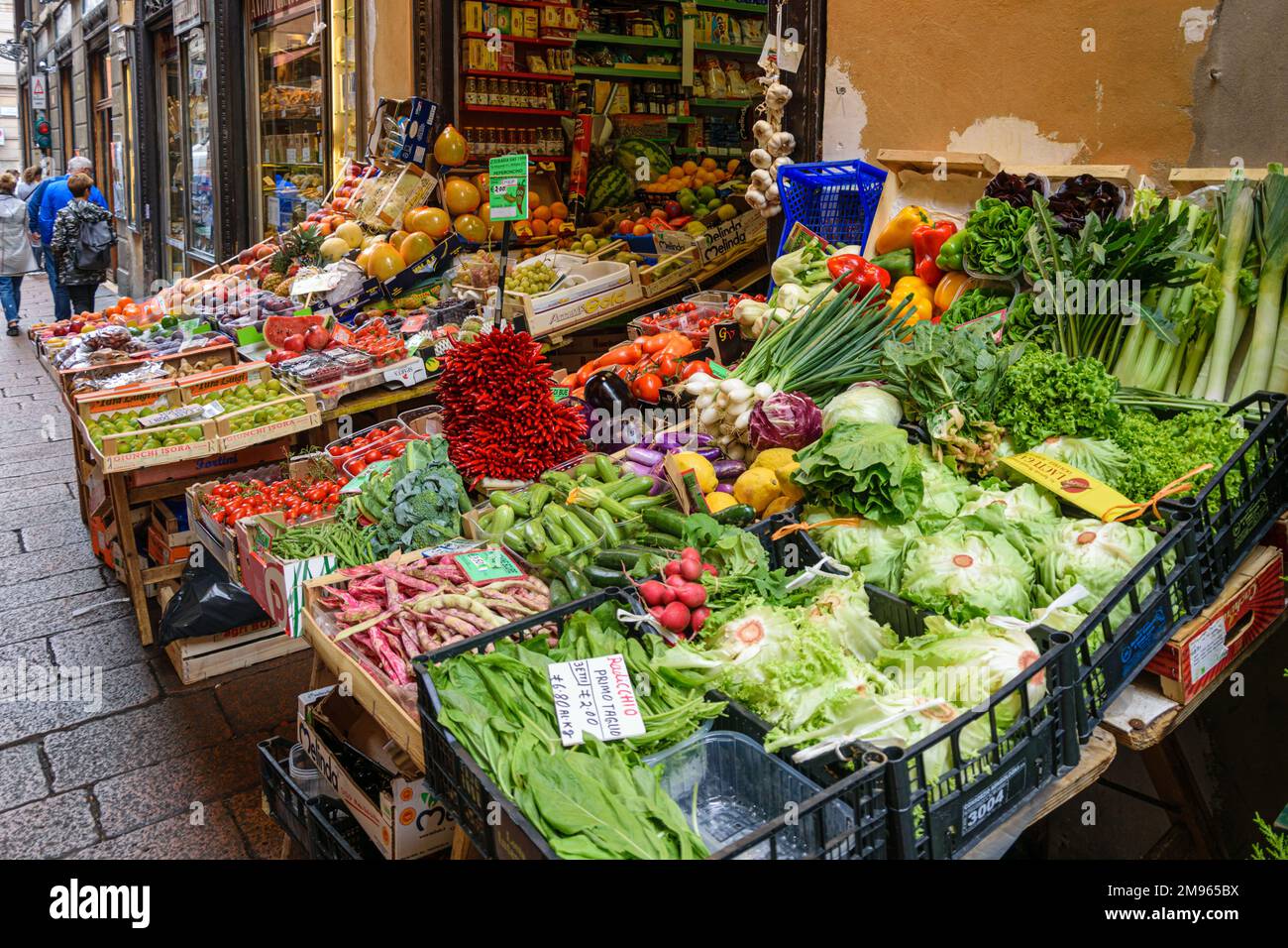 Fruit and vegetable stalls in the streets of Bologna, Italy Stock Photo ...