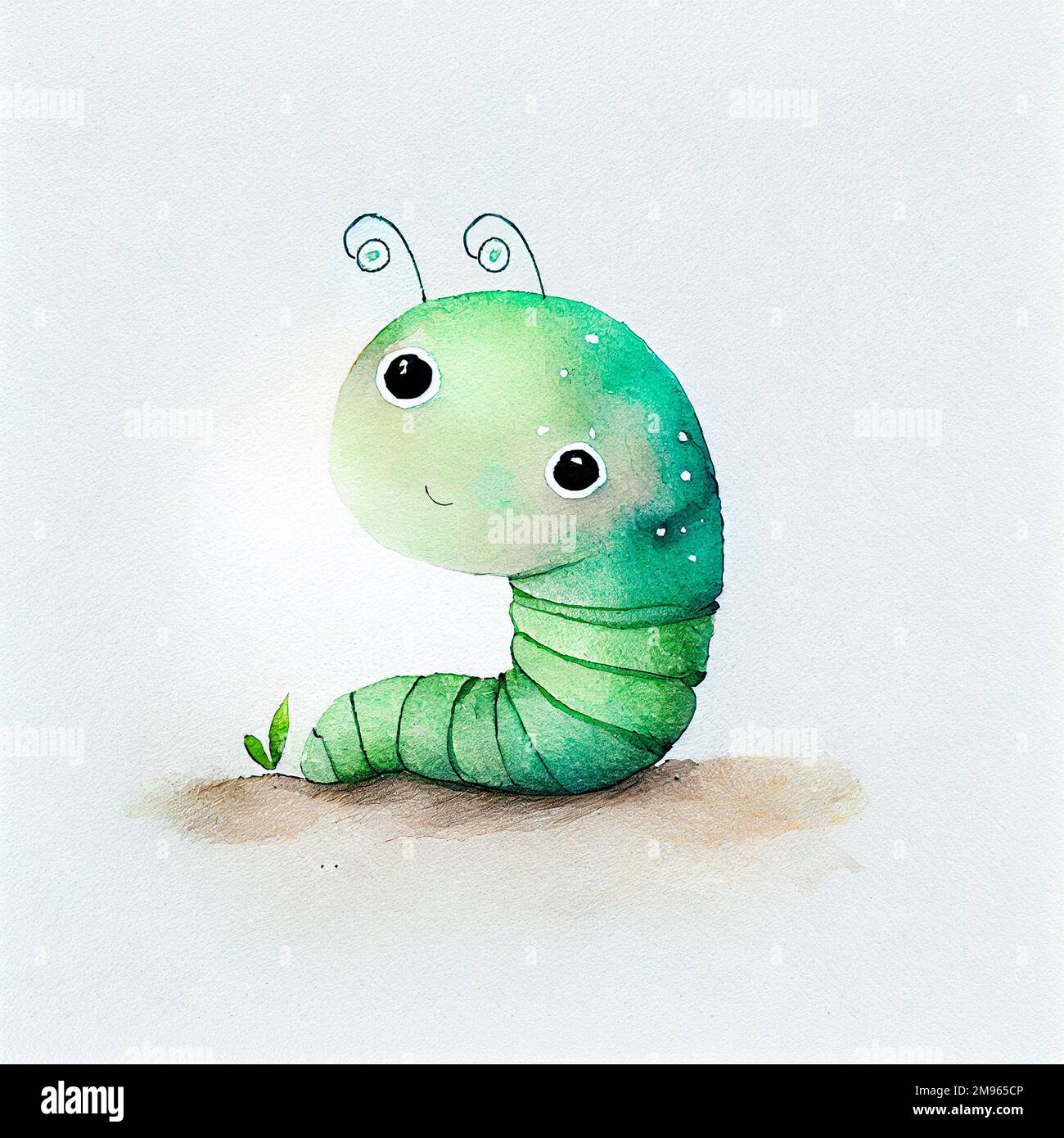 Watercolor worm hi-res stock photography and images - Alamy