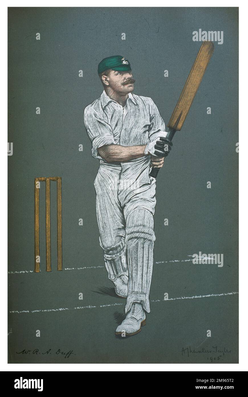 Reggie A Duff - Australian Test cricketer shown here hitting an on ...