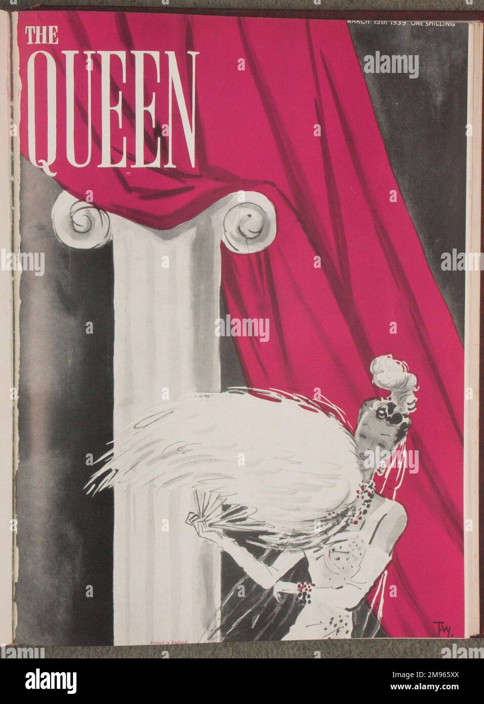 Front cover design for The Queen magazine showing an elegantly dressed ...