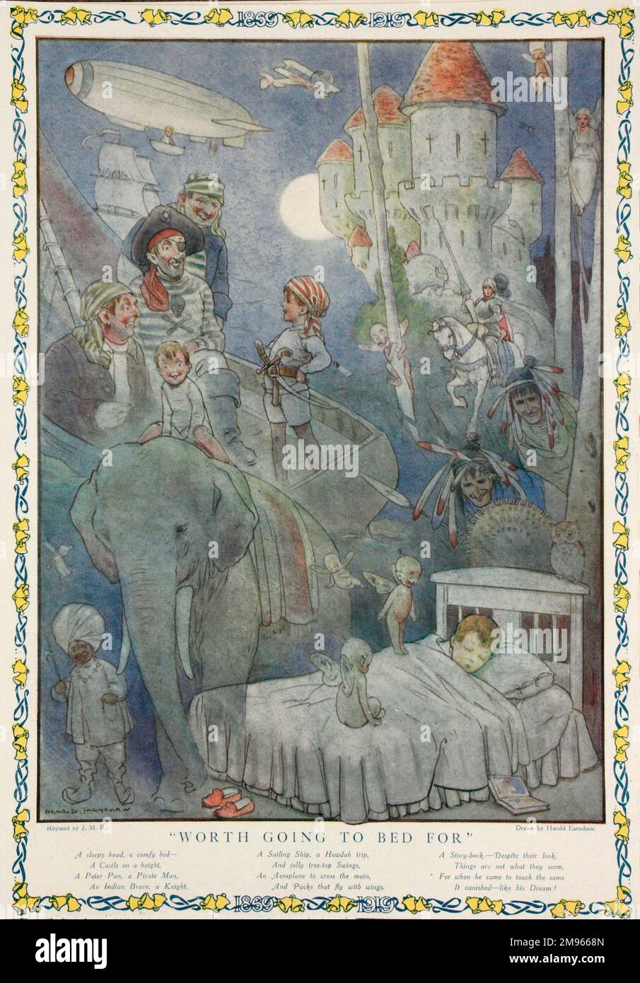 Illustration by Harold Cecil Earnshaw to accompany a rhyme by J.M ...