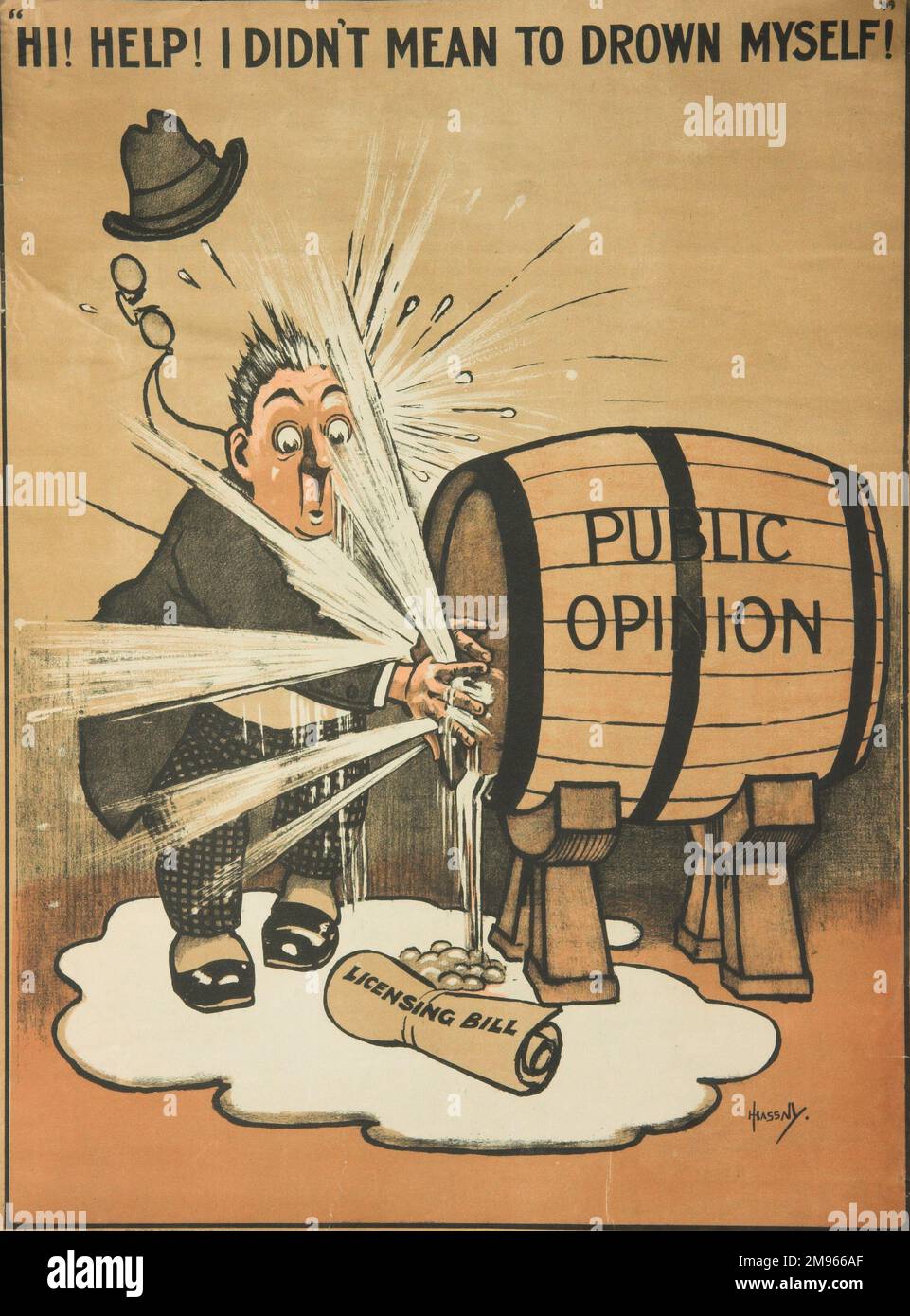 A poster showing a politician, probably Prime Minister Asquith, who is ...