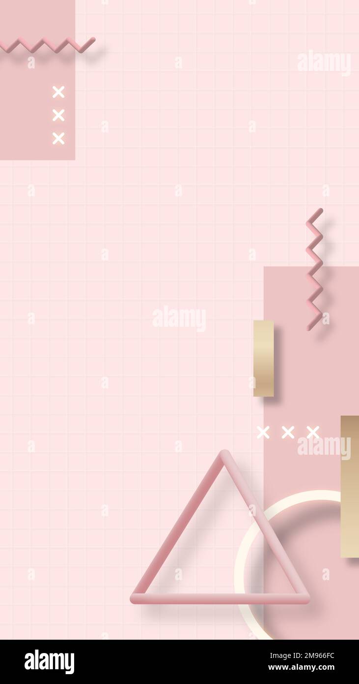 Pink geometric Memphis background vector Stock Vector Image & Art - Alamy