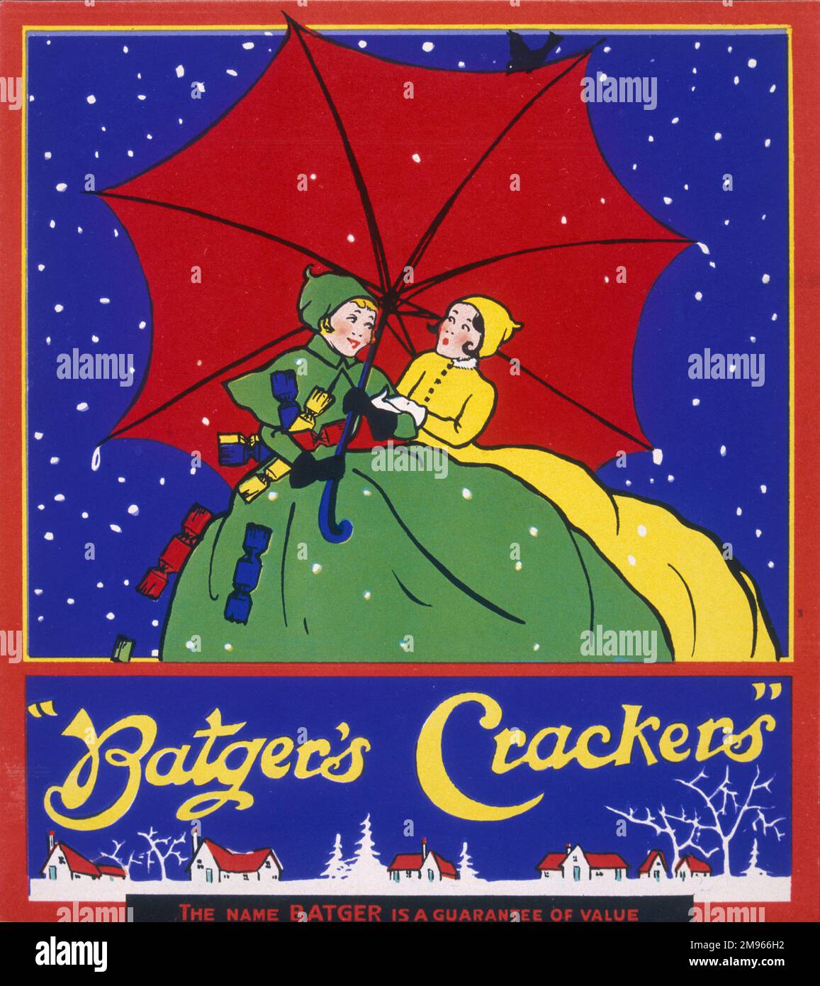 Two girls in green and yellow outfits with voluminous skirts shelter ...