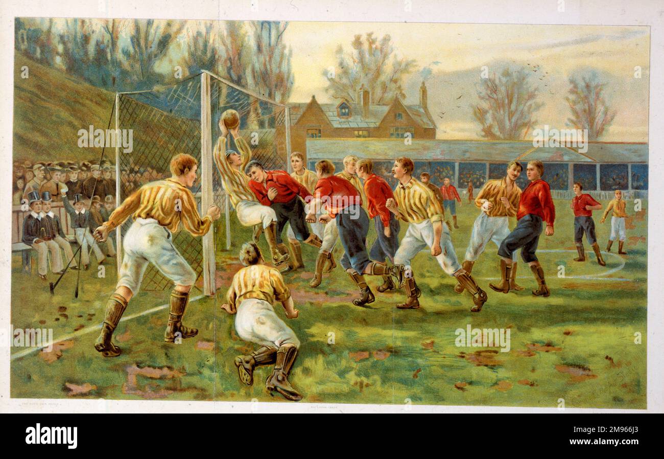 A colour illustration of a goal keeper trying to save a goal Stock ...