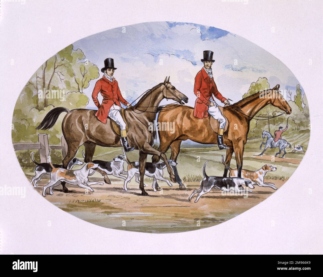 Riders and their hounds hunt a fox in this re-creation of a hunting ...